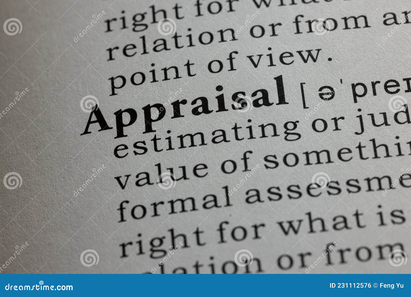 Definition of Appraisal stock photo. Image of business - 231112576
