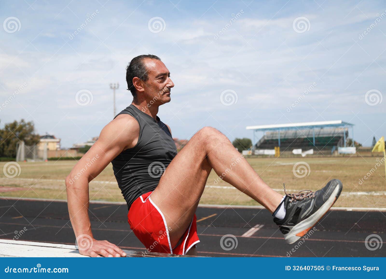 The Definition of a Athlete Muscles during Stretching Stock Image ...