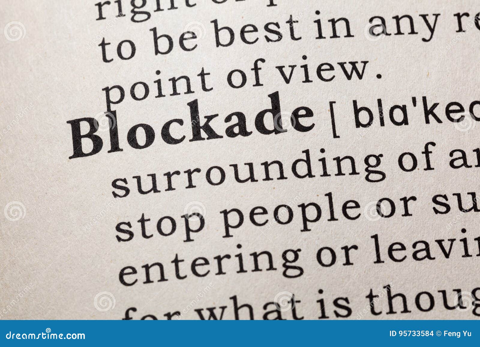 Definition of blockade stock photo. Image of dictionary - 95733584
