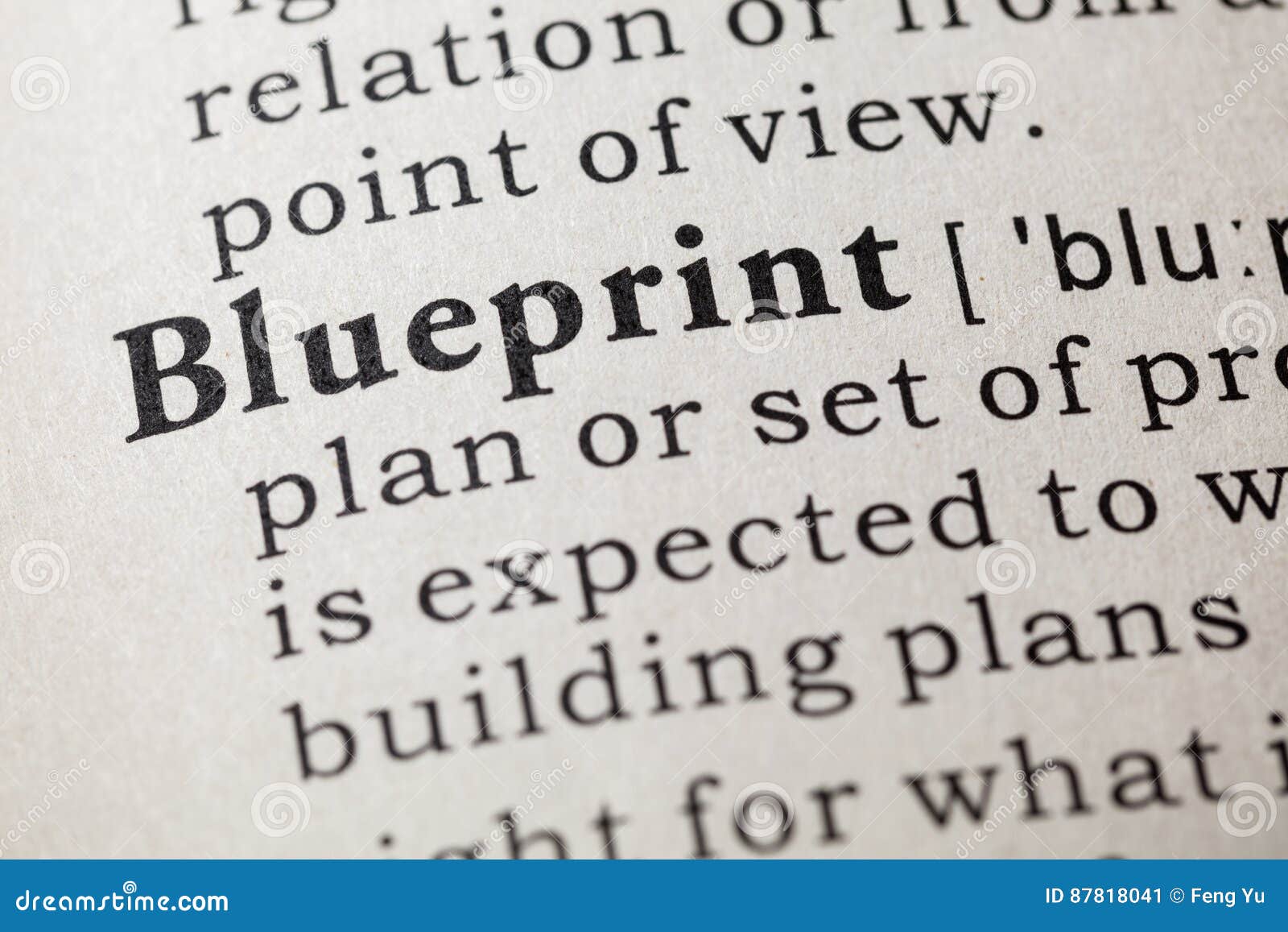 Definition of blueprint stock image. Image of page, word - 87818041