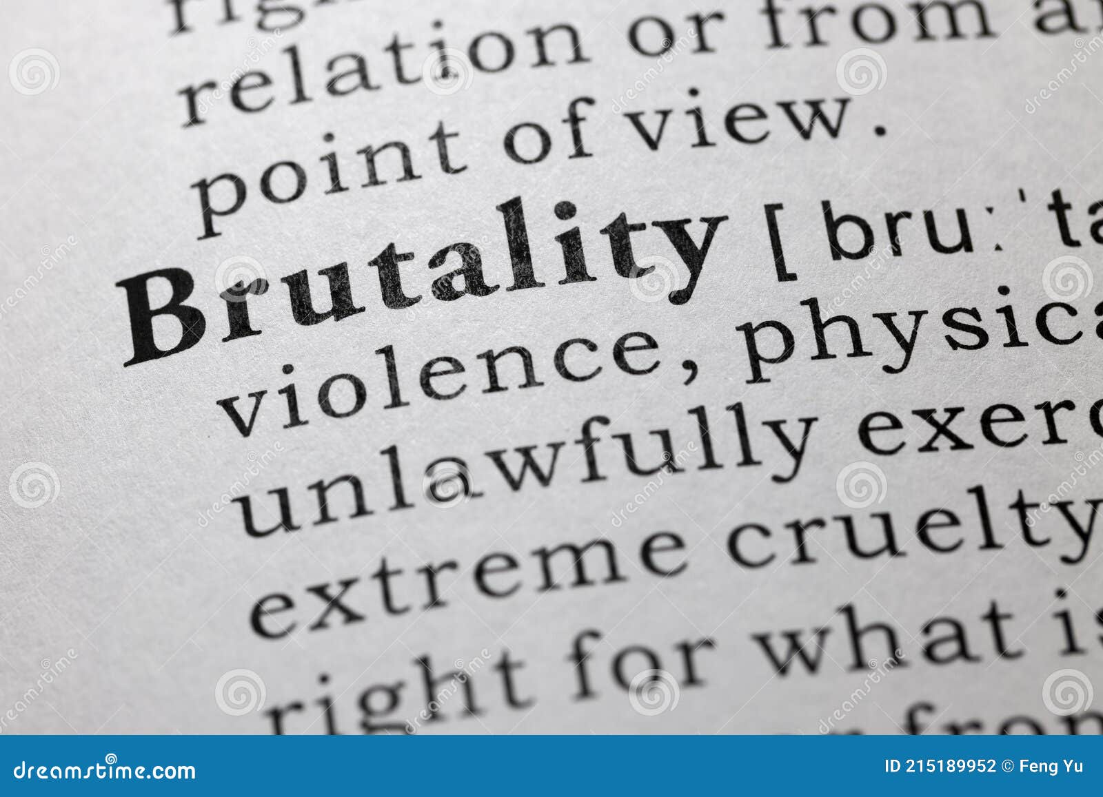 Definition of brutality stock photo. Image of macro - 215189952