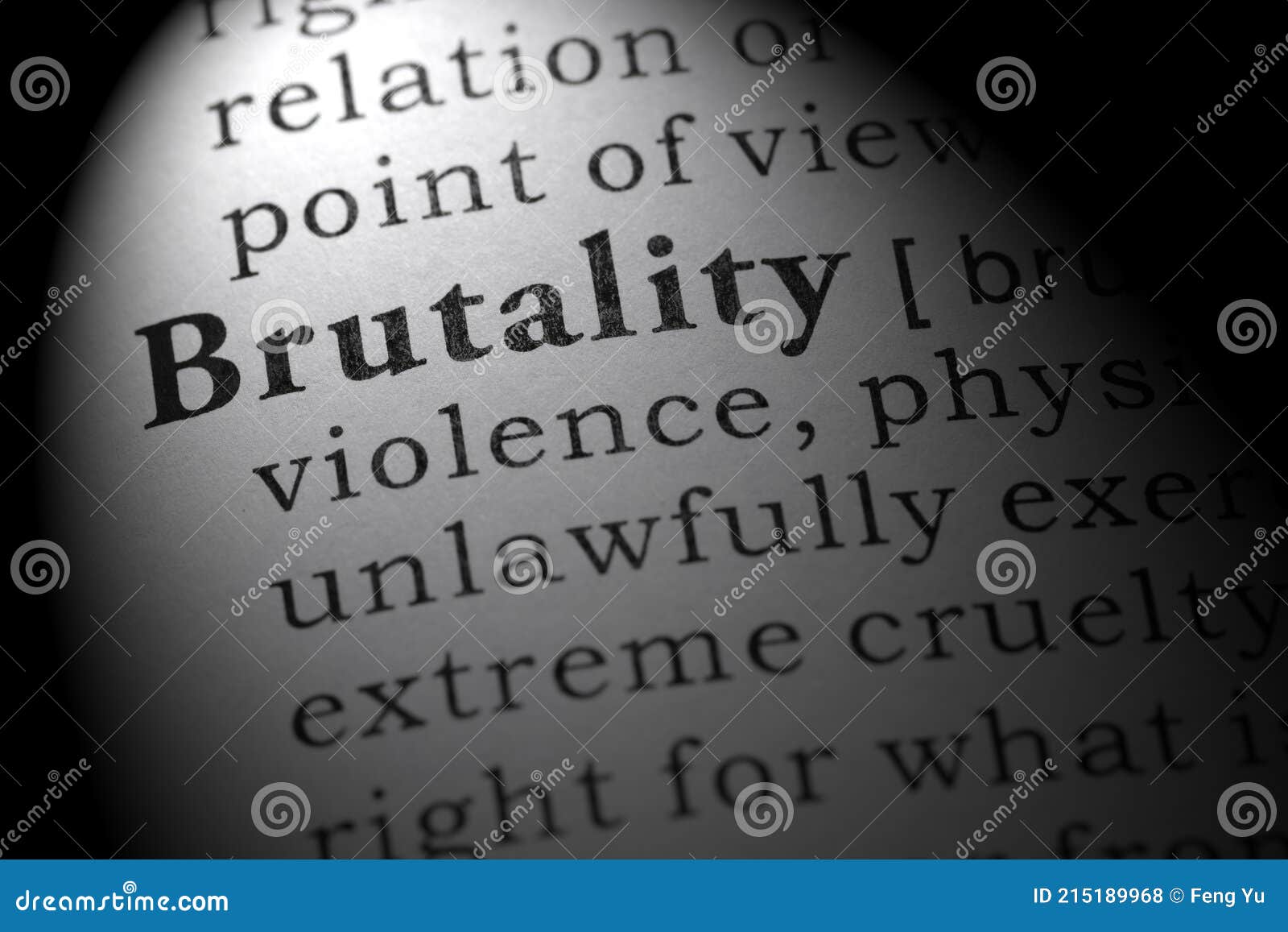 Definition of brutality stock photo. Image of brutalities - 215189968