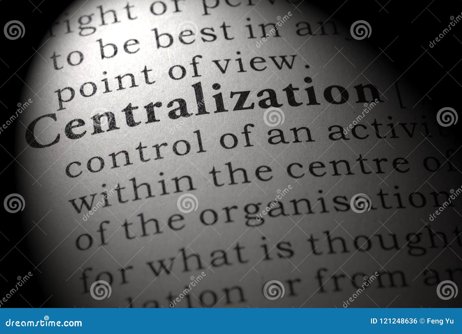 Definition of Centralization Stock Photo - Image of book, close: 121248636