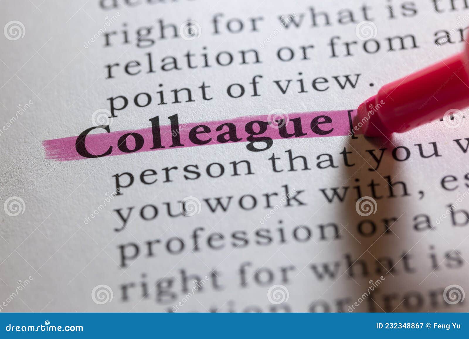Definition of colleague stock image. Image of concept - 232348867