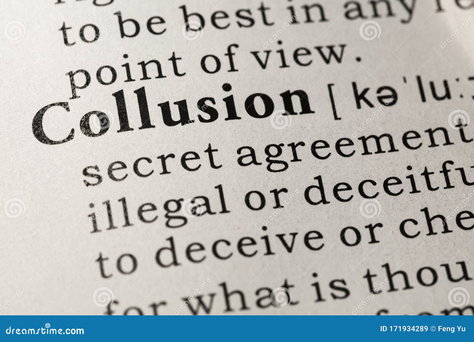 Definition of collusion stock image. Image of text, dictionary - 171934289