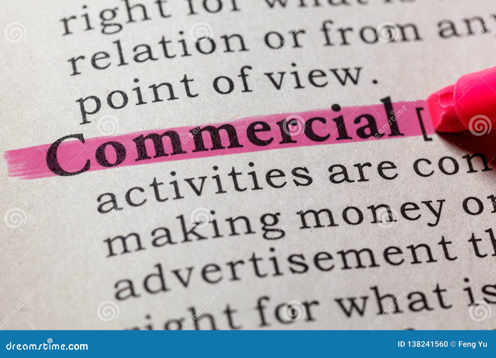 Definition of commercial stock photo. Image of close - 138241560