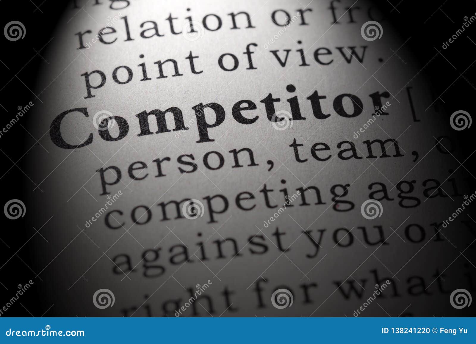 Definition of competitor stock photo. Image of close - 138241220
