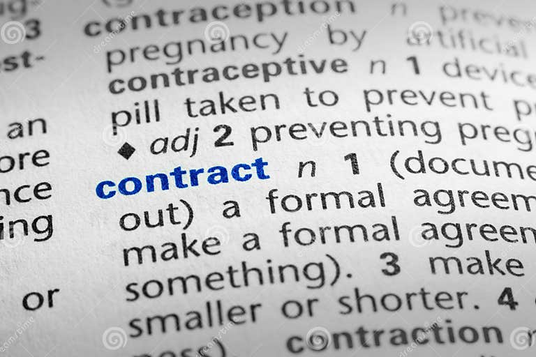 Definition of Contract stock image. Image of documents - 9567971