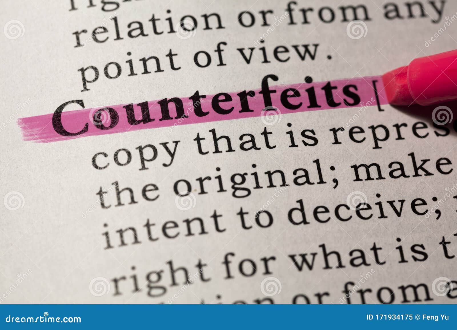 Definition of counterfeits stock image. Image of fake - 171934175