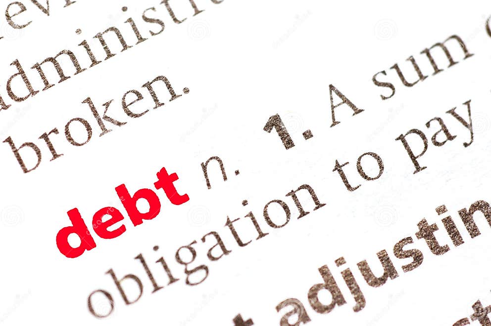 Definition of debt stock image. Image of finance, crash - 38384825