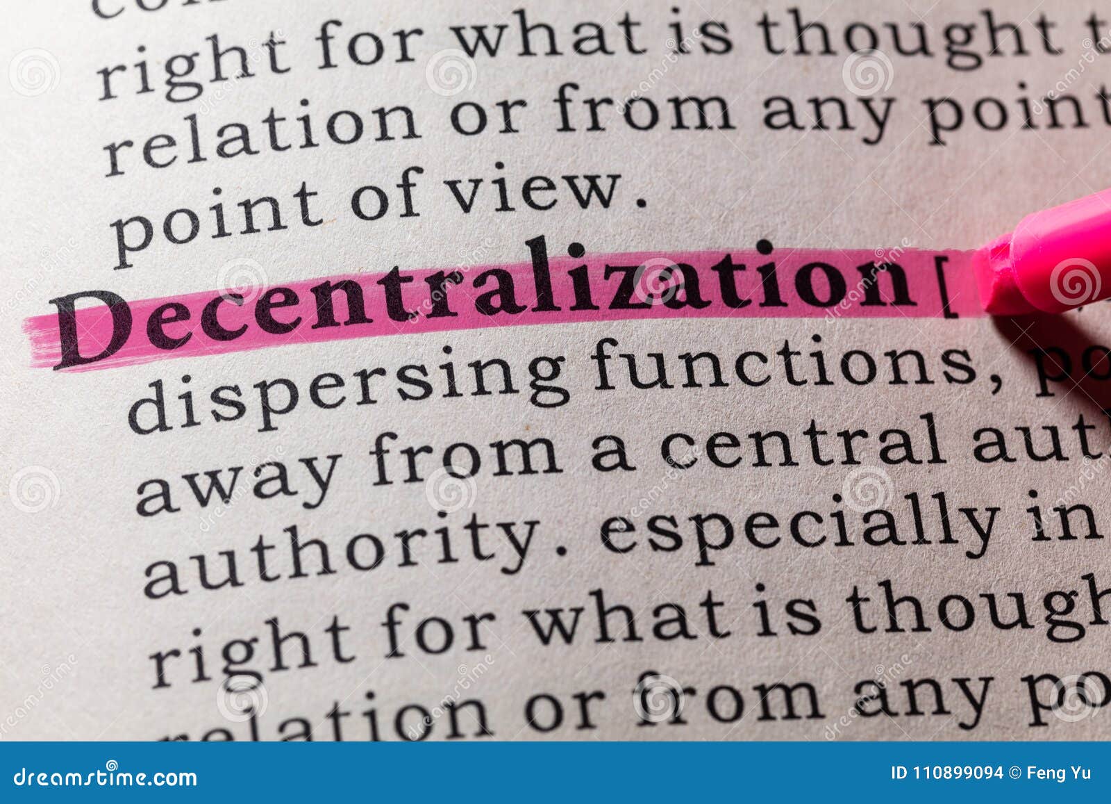 Definition of Decentralization Stock Photo - Image of concept ...