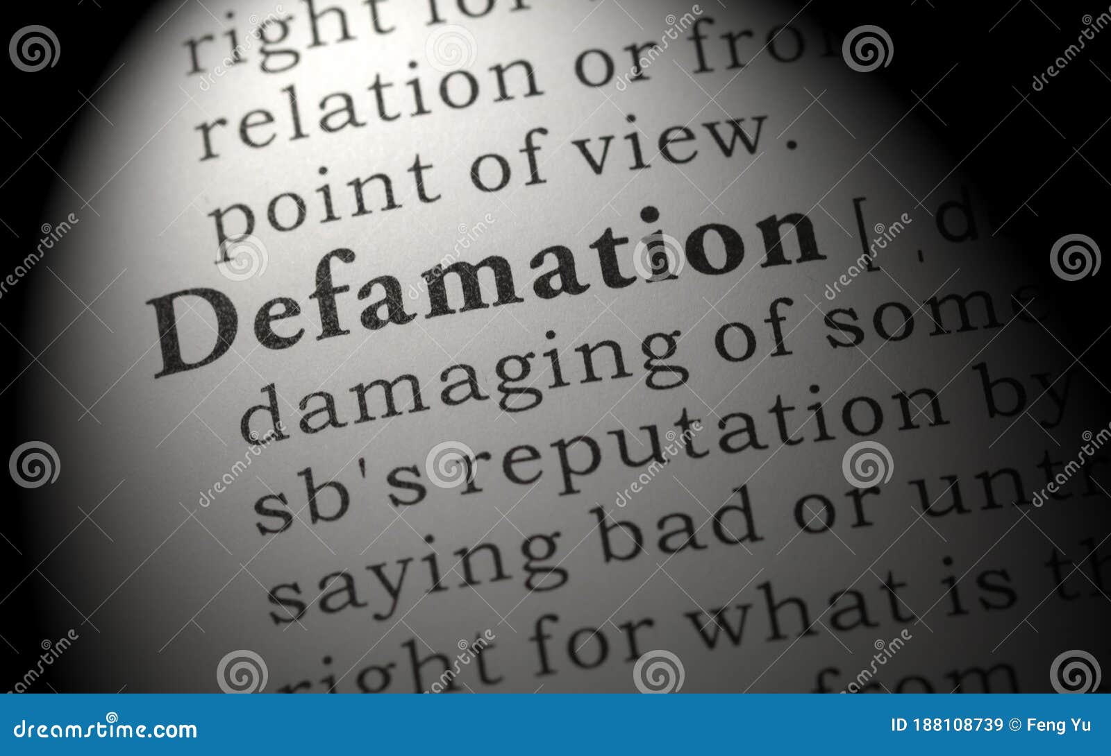 Definition of defamation stock image. Image of closeup - 188108739