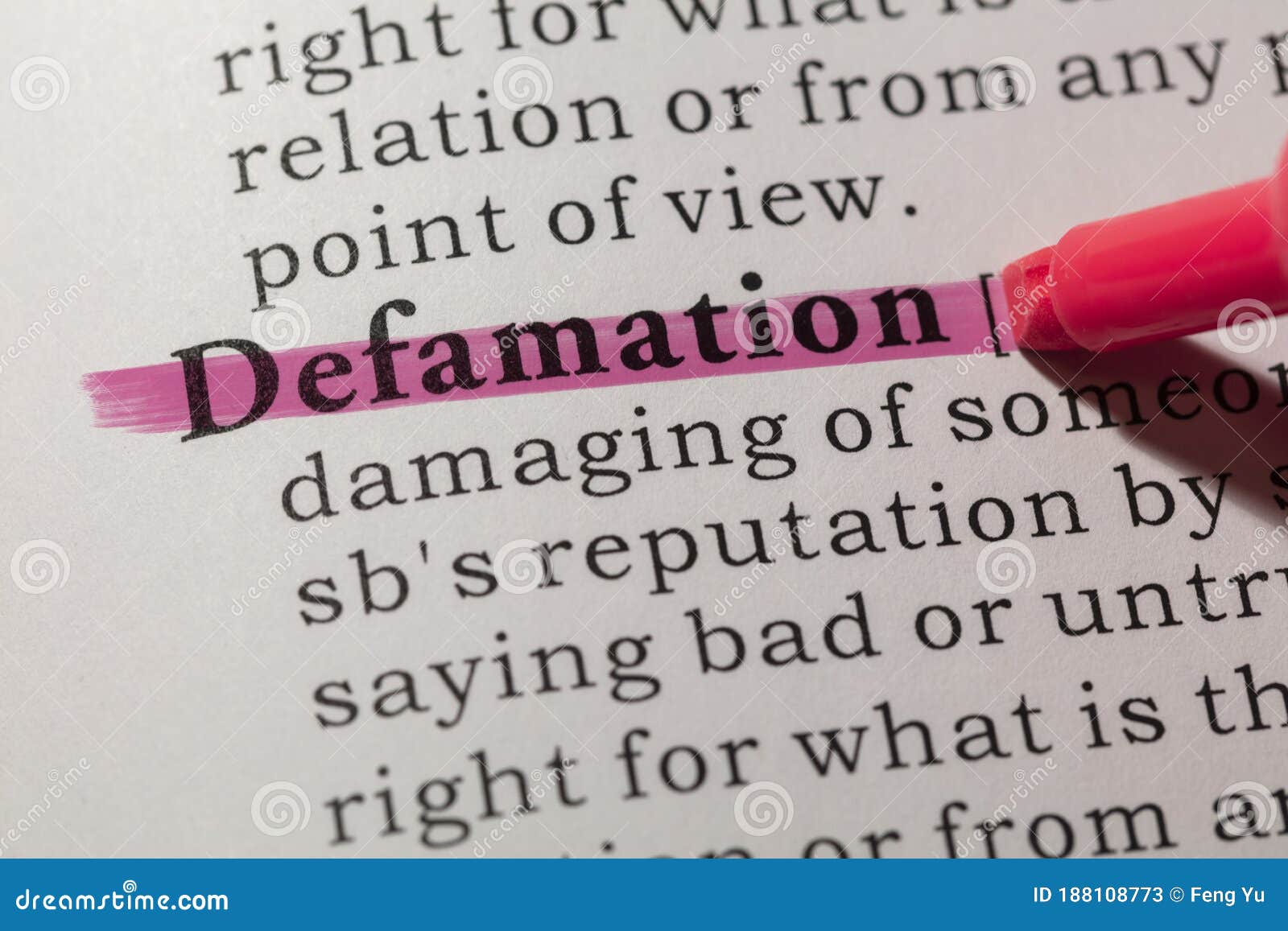 Definition of defamation stock image. Image of defamation - 188108773