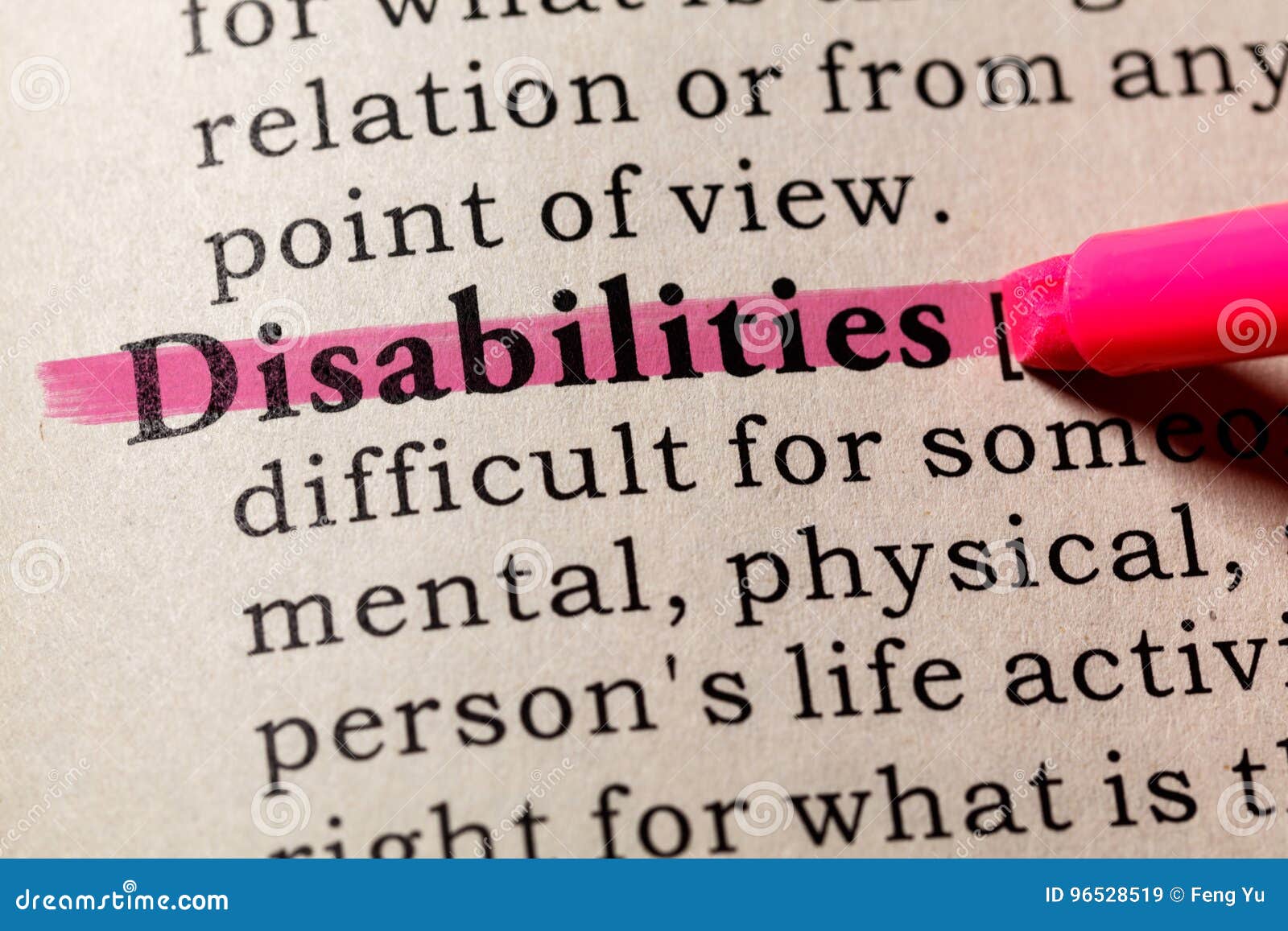 Definition of Disabilities stock image. Image of mark - 96528519