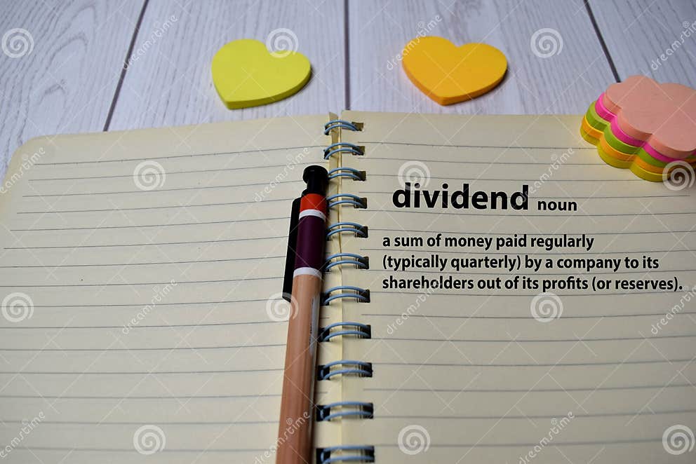 Definition of Dividend Word with a Meaning on a Book. Dictionary ...