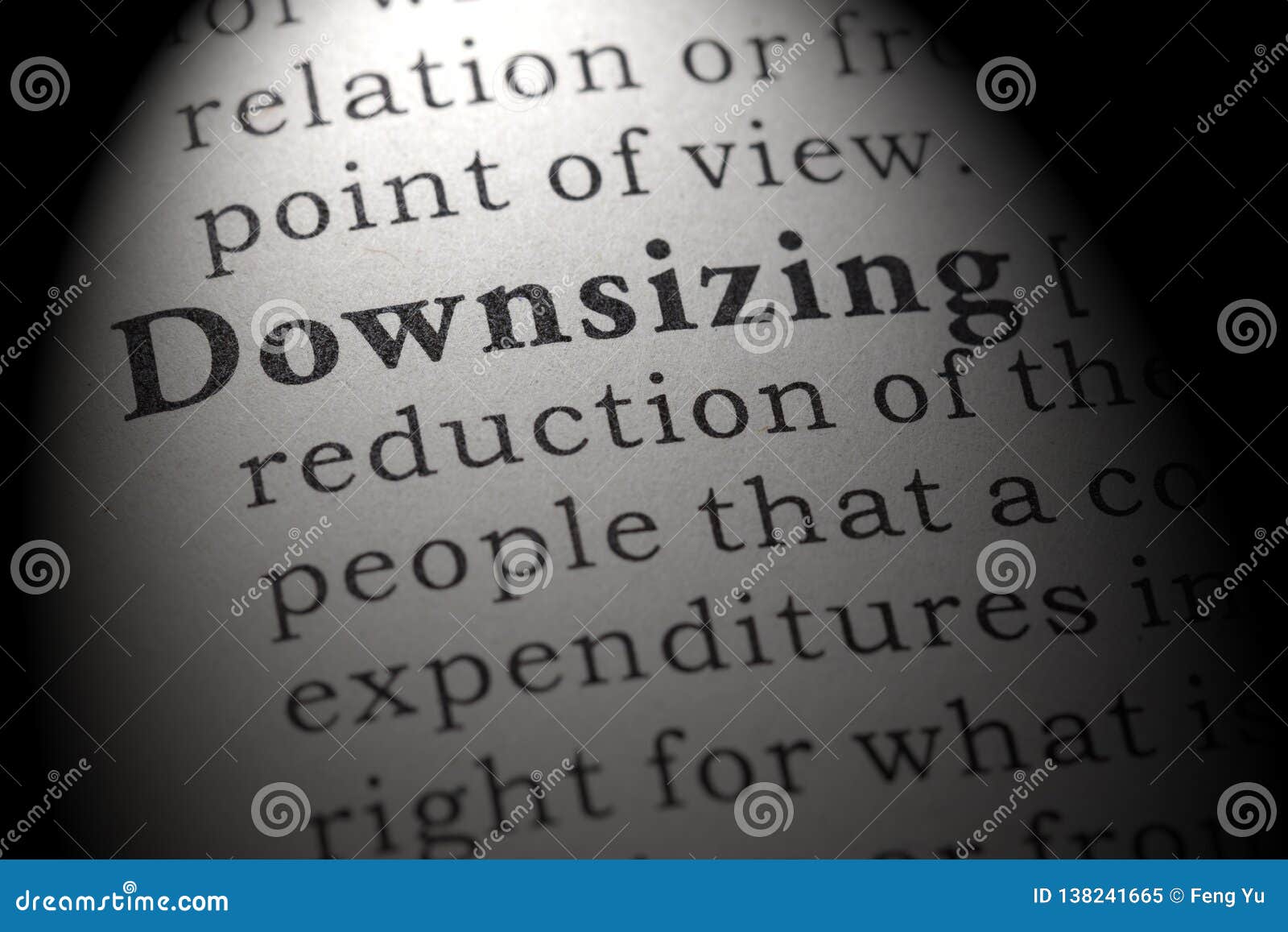 Definition of downsizing stock image. Image of business - 138241665