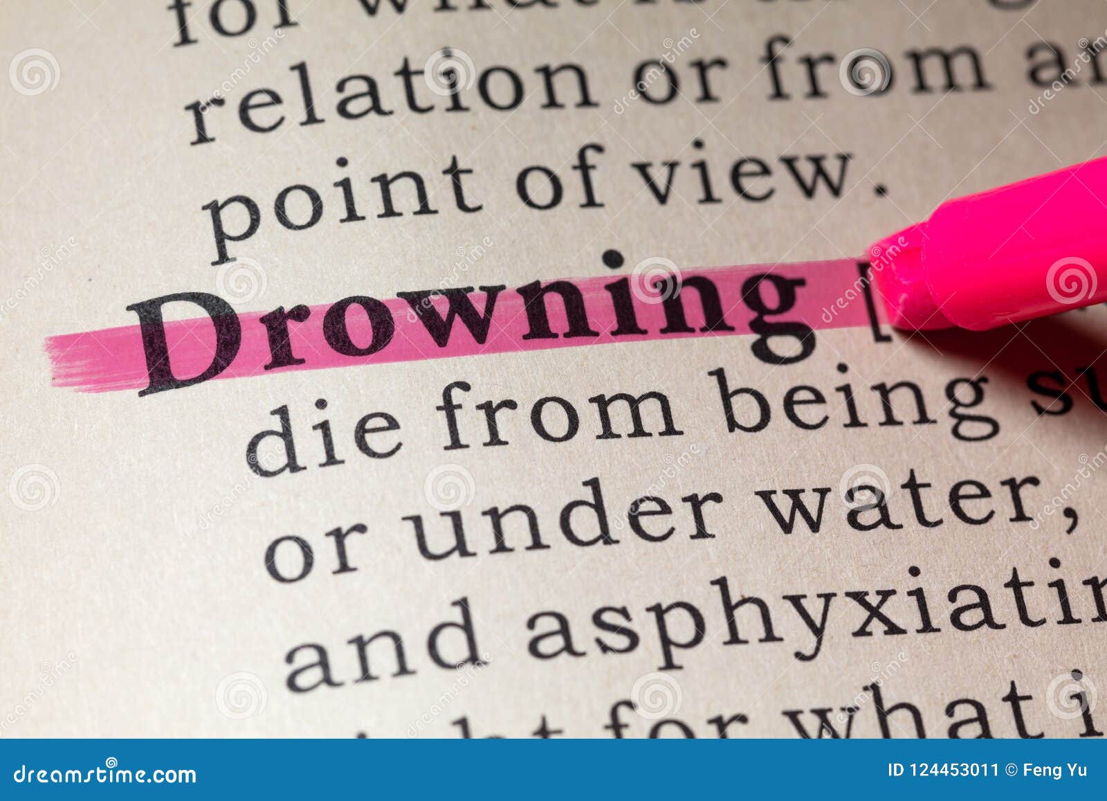 Definition of drowning stock image. Image of page, concept - 124453011
