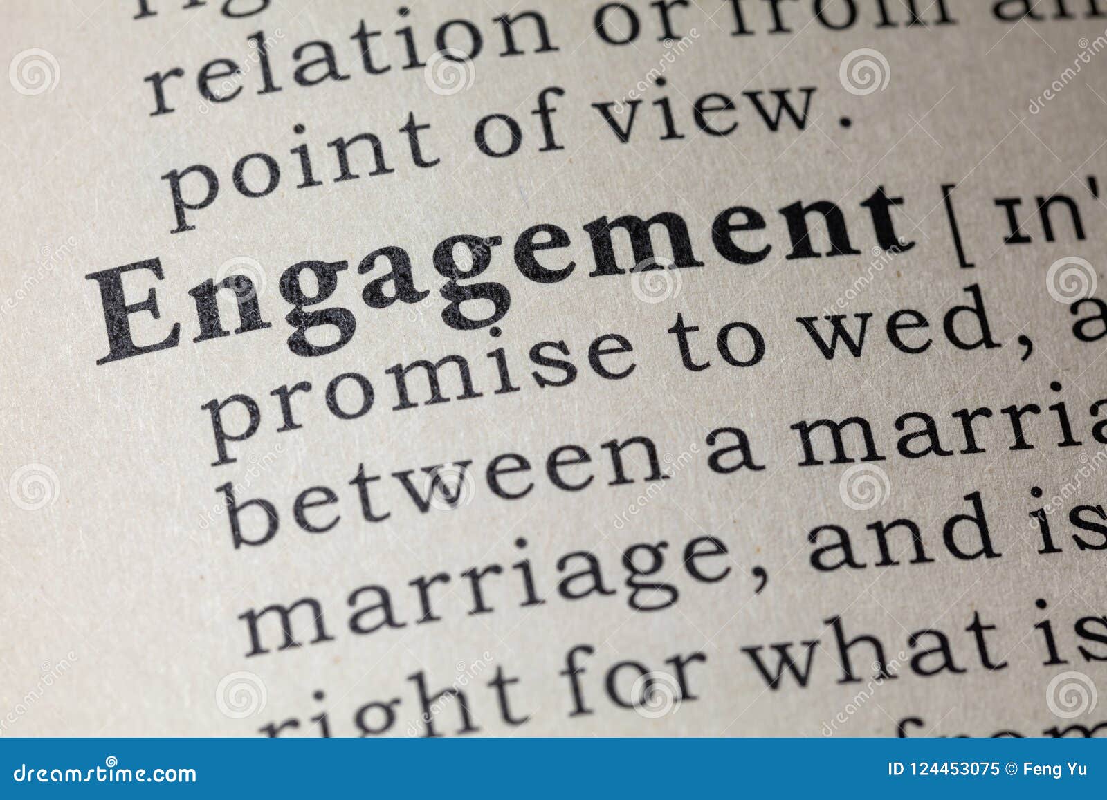 Definition of engagement stock image. Image of text - 124453075