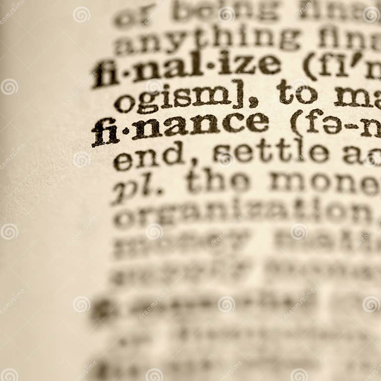 Definition of finance. stock image. Image of definition - 4483949