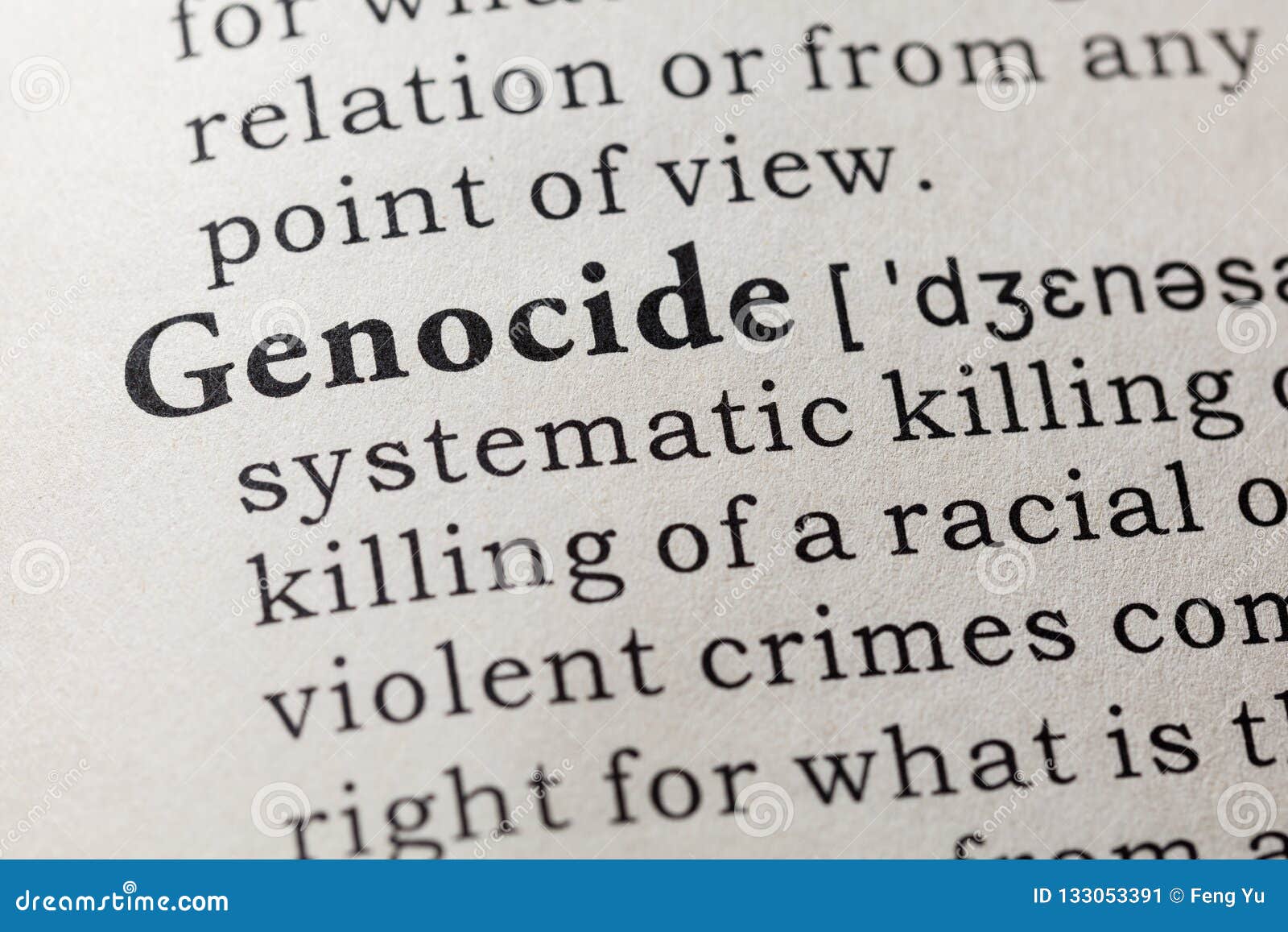 Definition of genocide stock image. Image of dictionary - 133053391