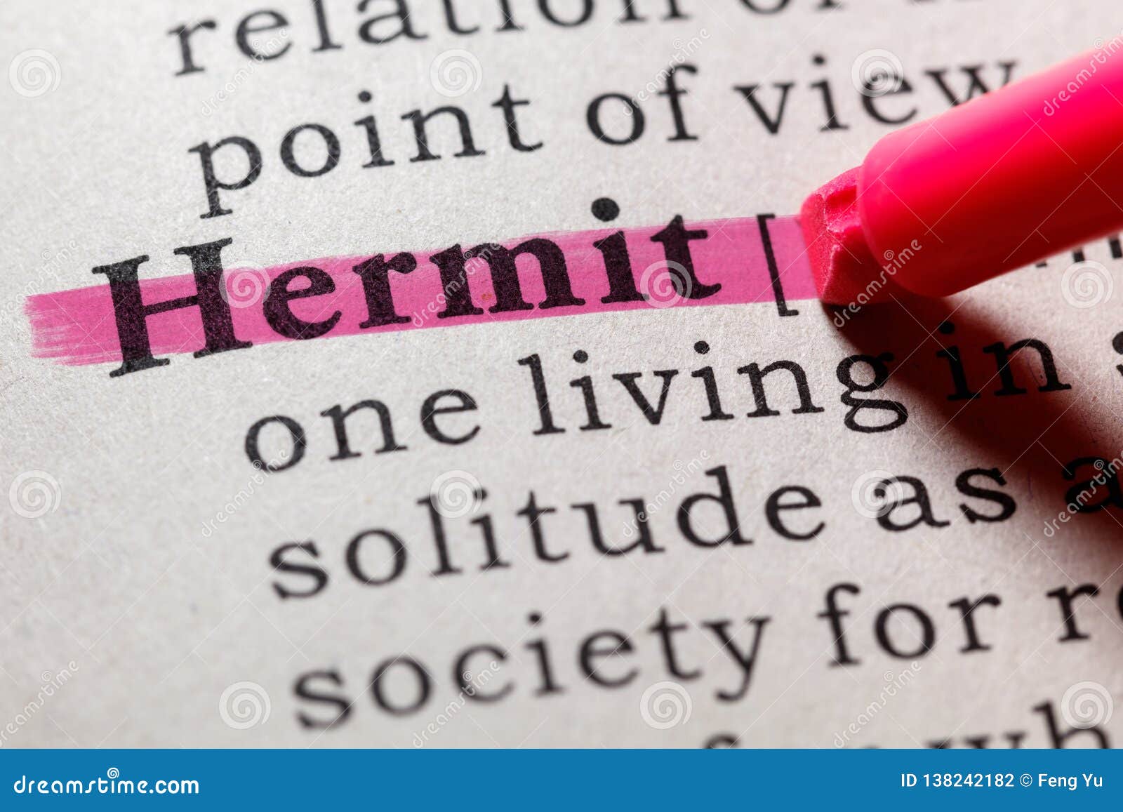 Definition of hermit stock photo. Image of hermit, highlight - 138242182
