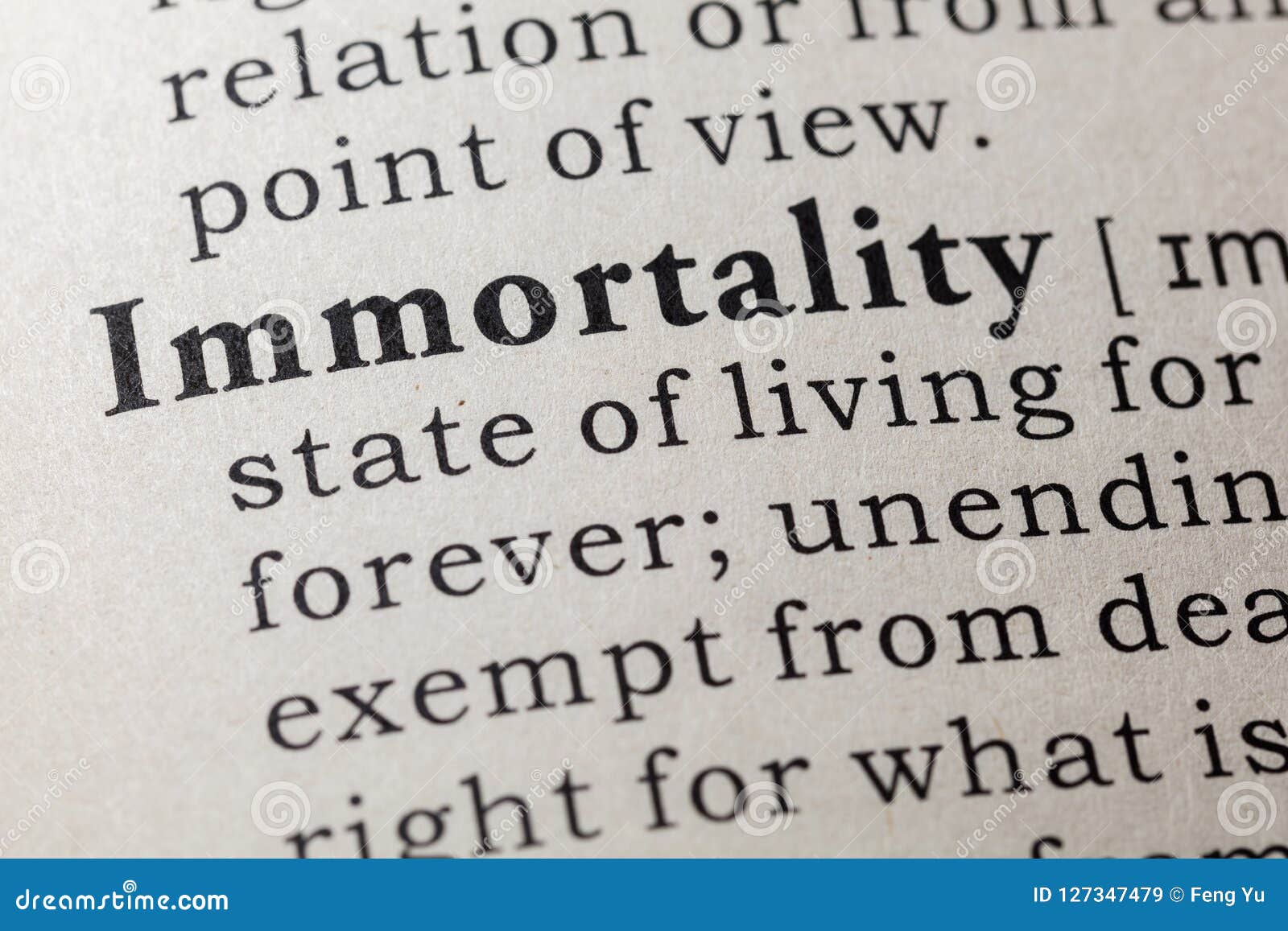 Definition of immortality stock image. Image of definition - 127347479