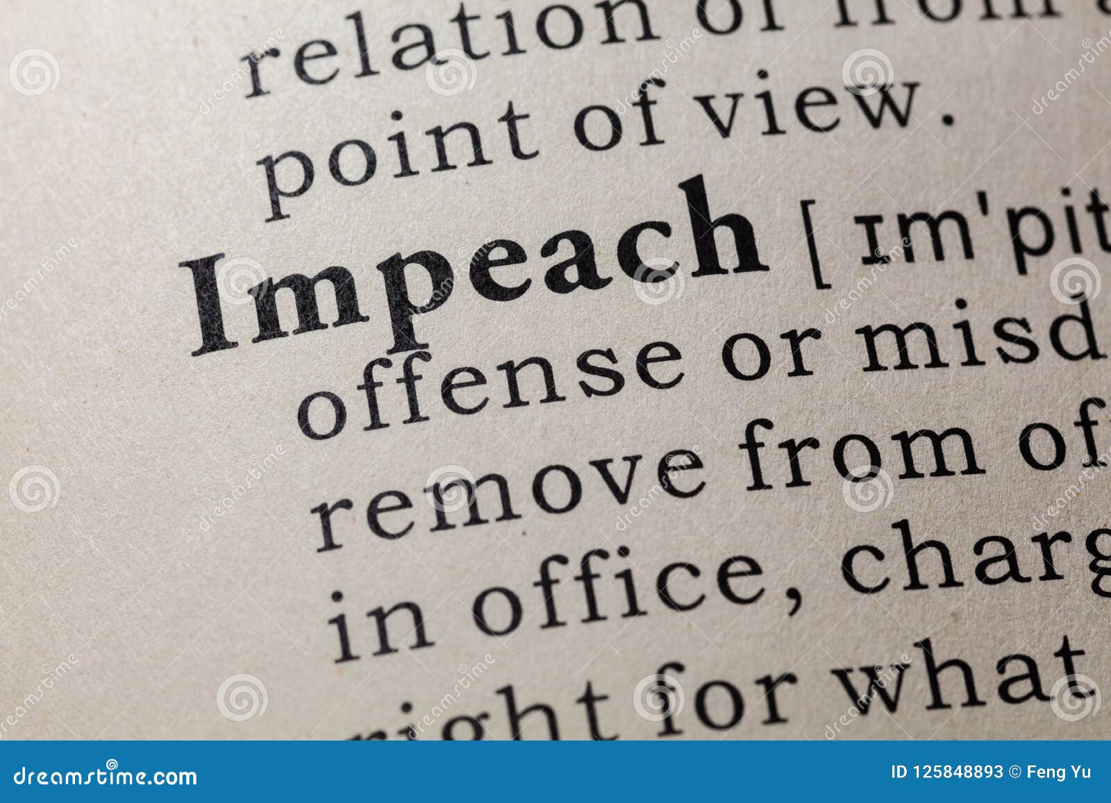 Definition of impeach stock image. Image of definition - 125848893