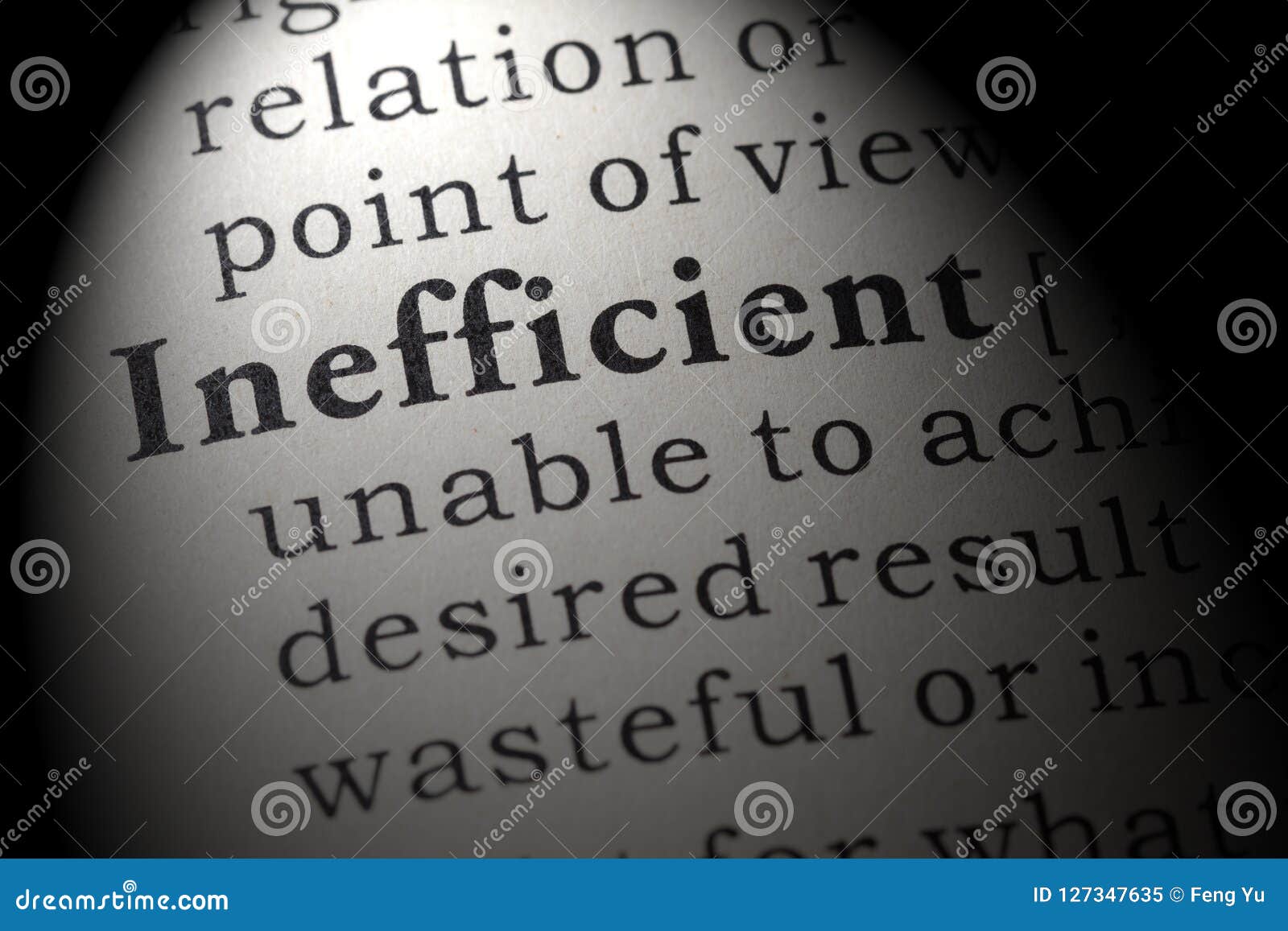 Definition of inefficient stock image. Image of dictionary - 127347635