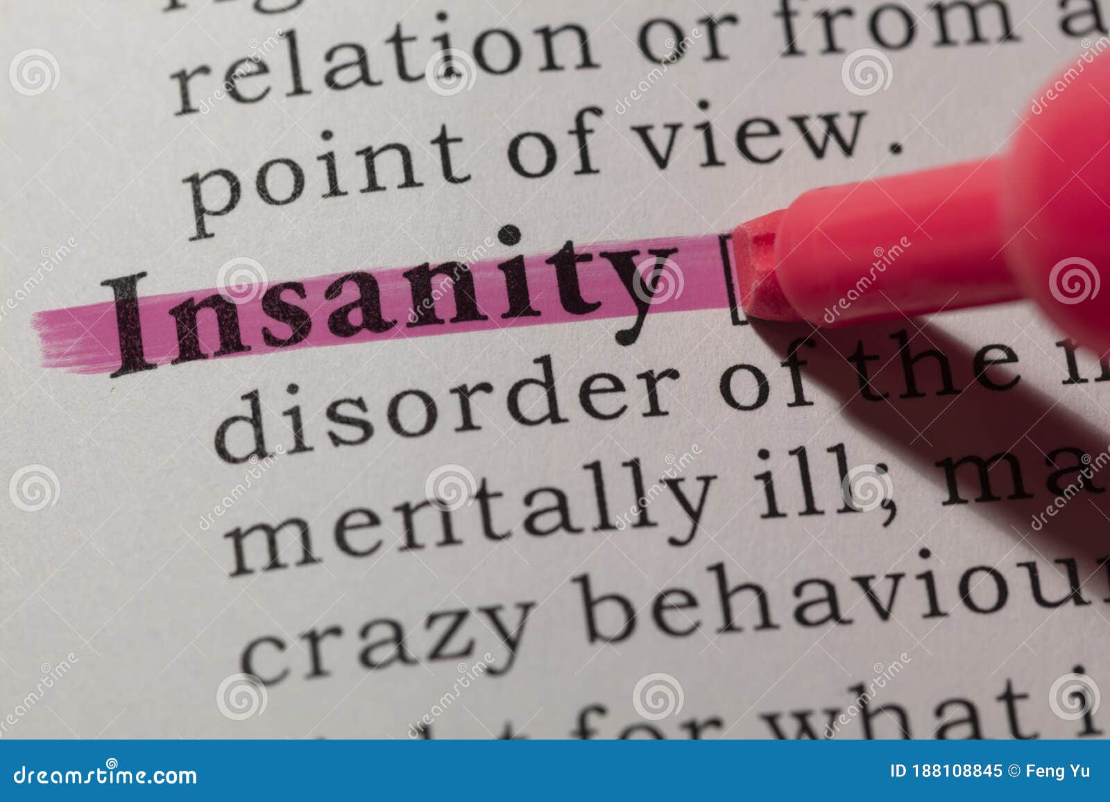 Definition of insanity stock image. Image of concept - 188108845