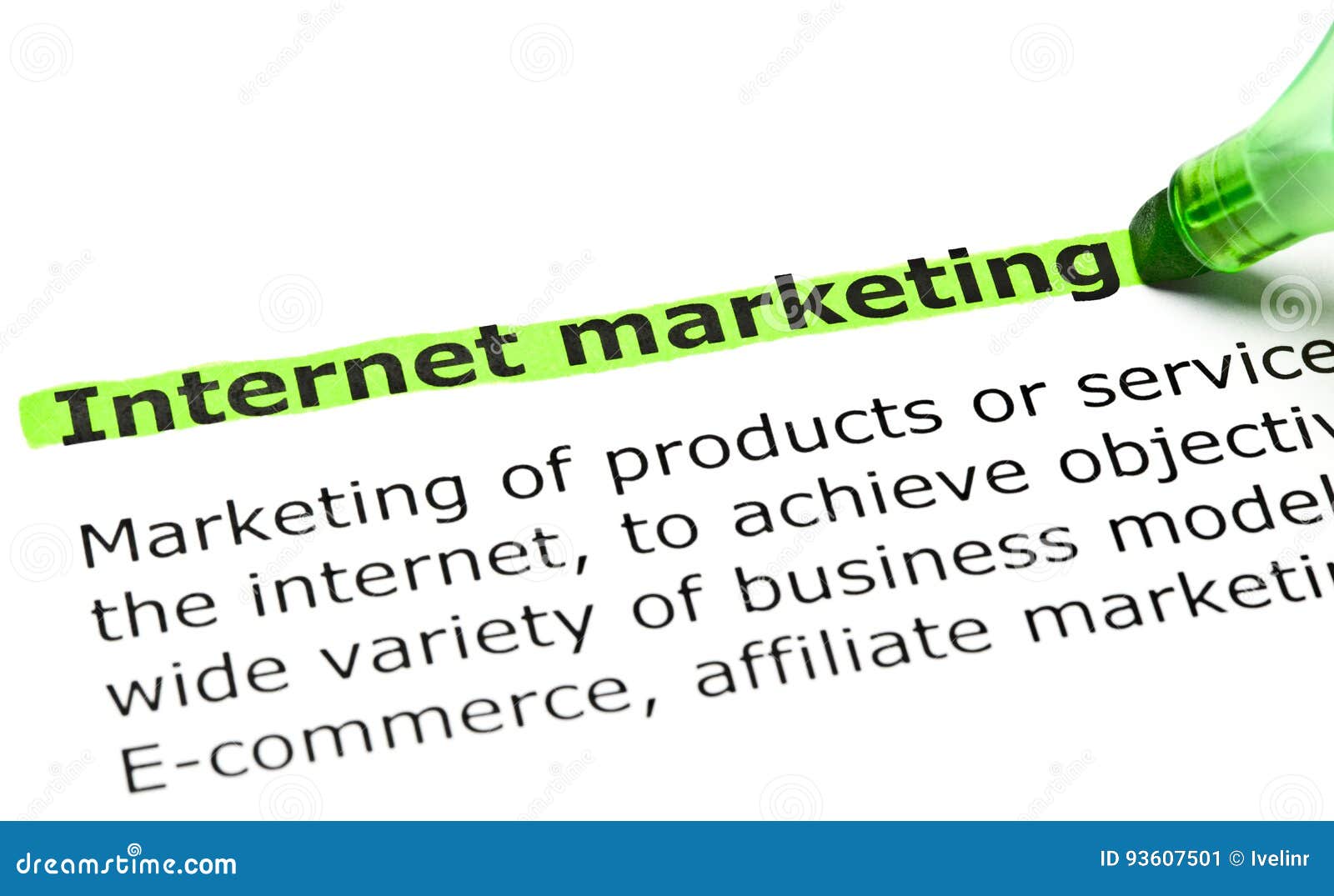 Definition of Internet Marketing Stock Image - Image of marker ...