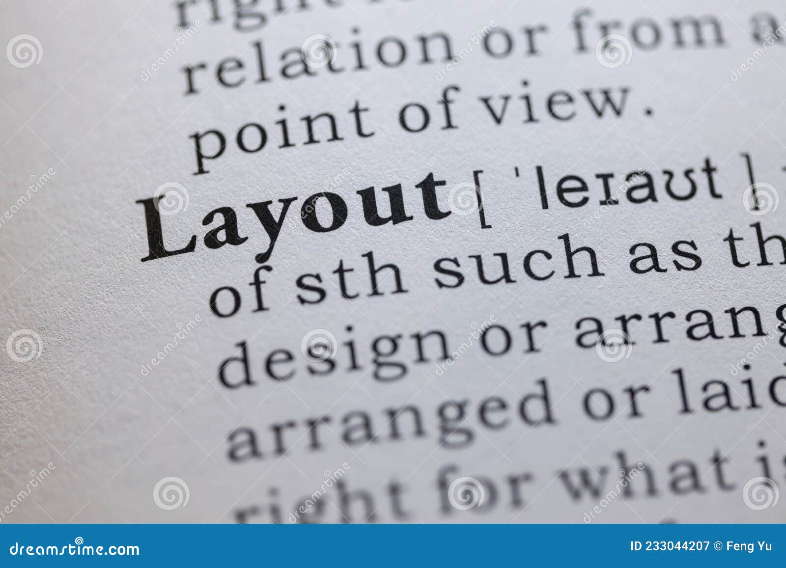 Definition of layout stock image. Image of layout, concept - 233044207