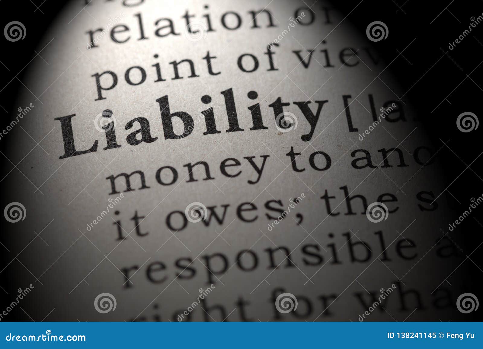 Definition of liability stock image. Image of dictionary - 138241145