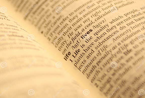 Definition of Life stock photo. Image of print, close - 13942734