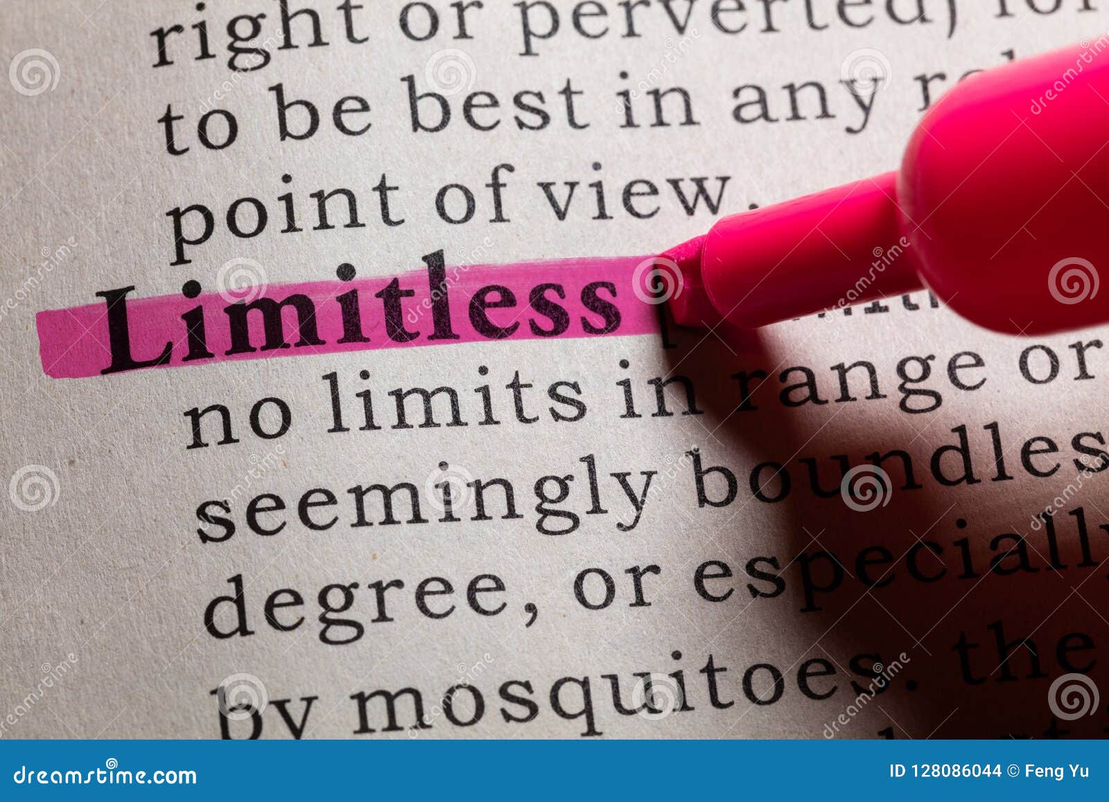 Definition of Limitless stock photo. Image of book, highlight - 128086044