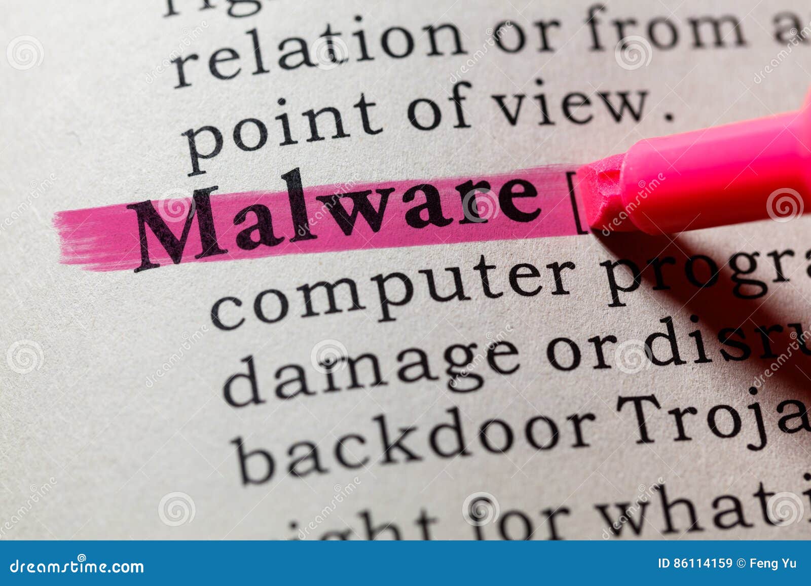 Definition of Malware stock image. Image of close, definition - 86114159