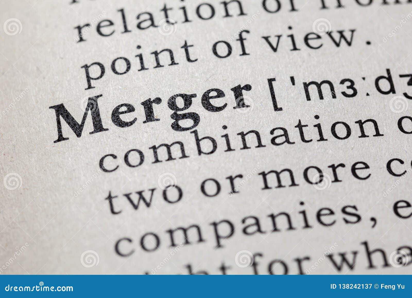 Definition of merger stock image. Image of word, printing - 138242137