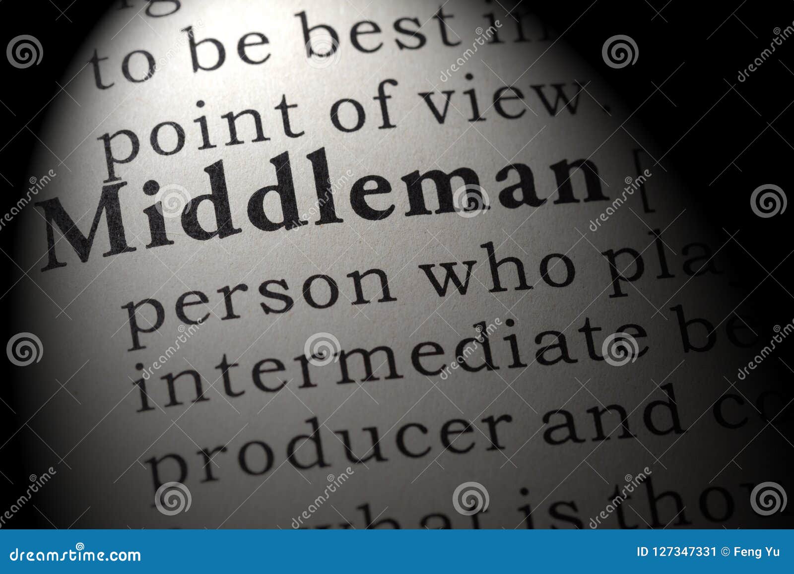 Definition of middleman stock image. Image of page, printing - 127347331