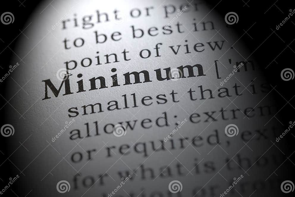 Definition of minimum stock photo. Image of page, word - 232348994