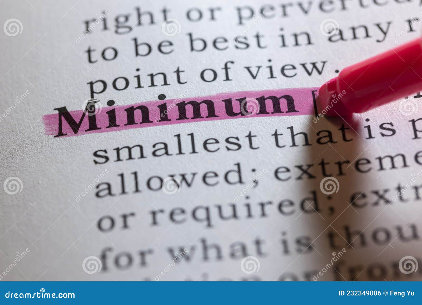 Definition of minimum stock photo. Image of dictionaries - 232349006