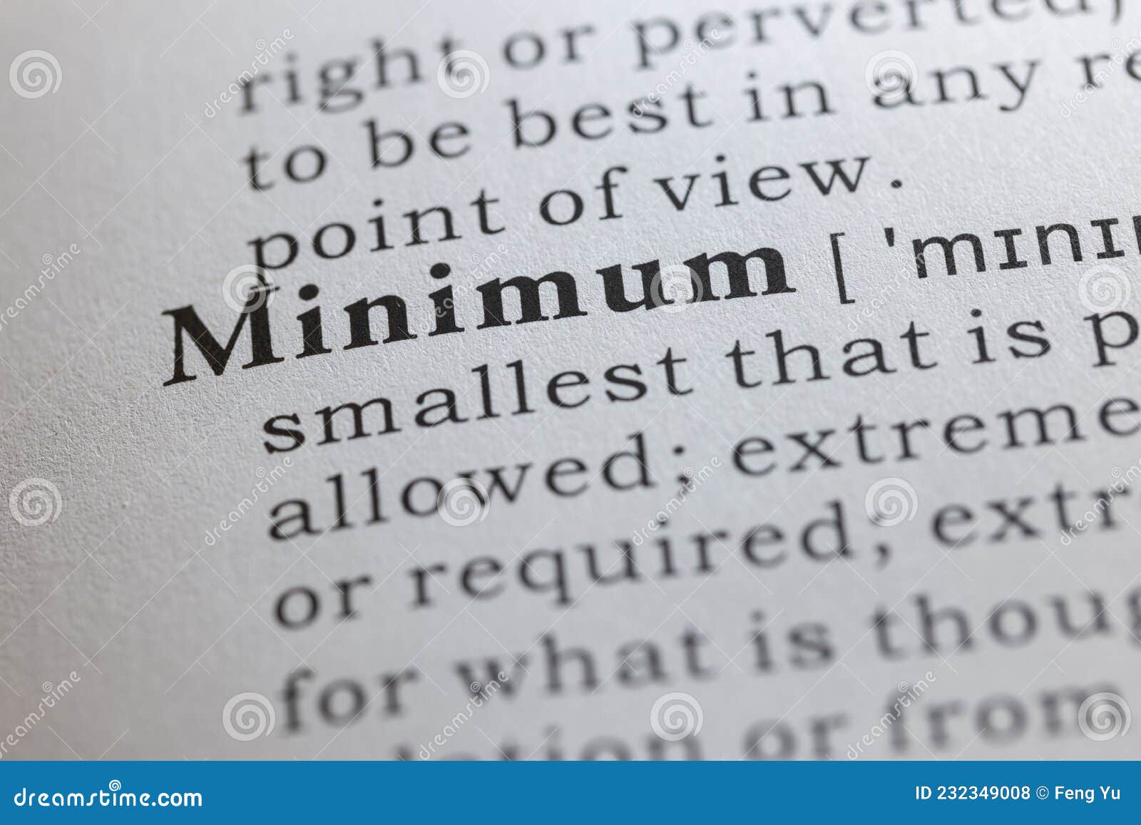 Definition of minimum stock photo. Image of minimum - 232349008