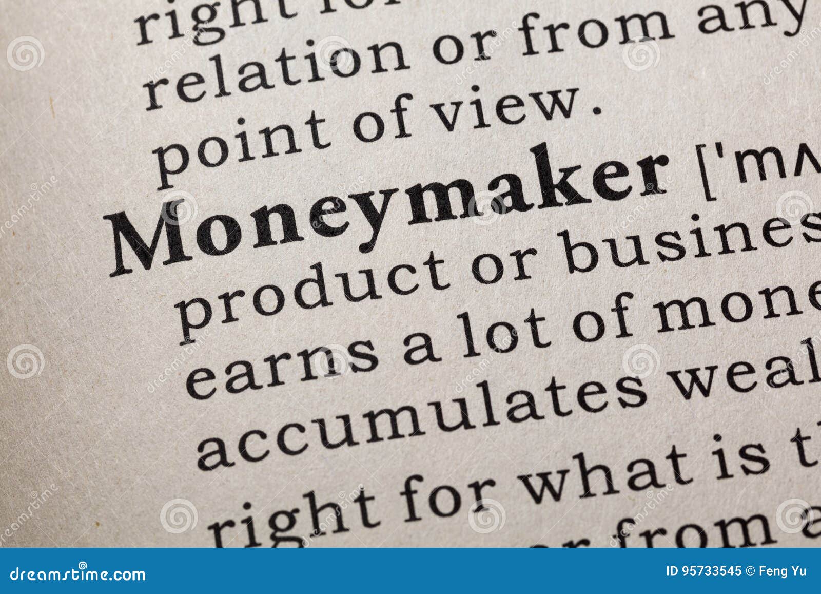 Definition of moneymaker stock image. Image of money - 95733545