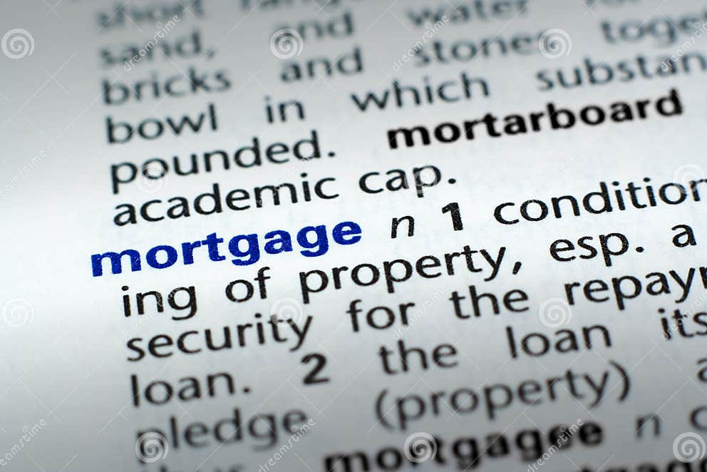 Definition of Mortgage stock image. Image of downfall - 6427425