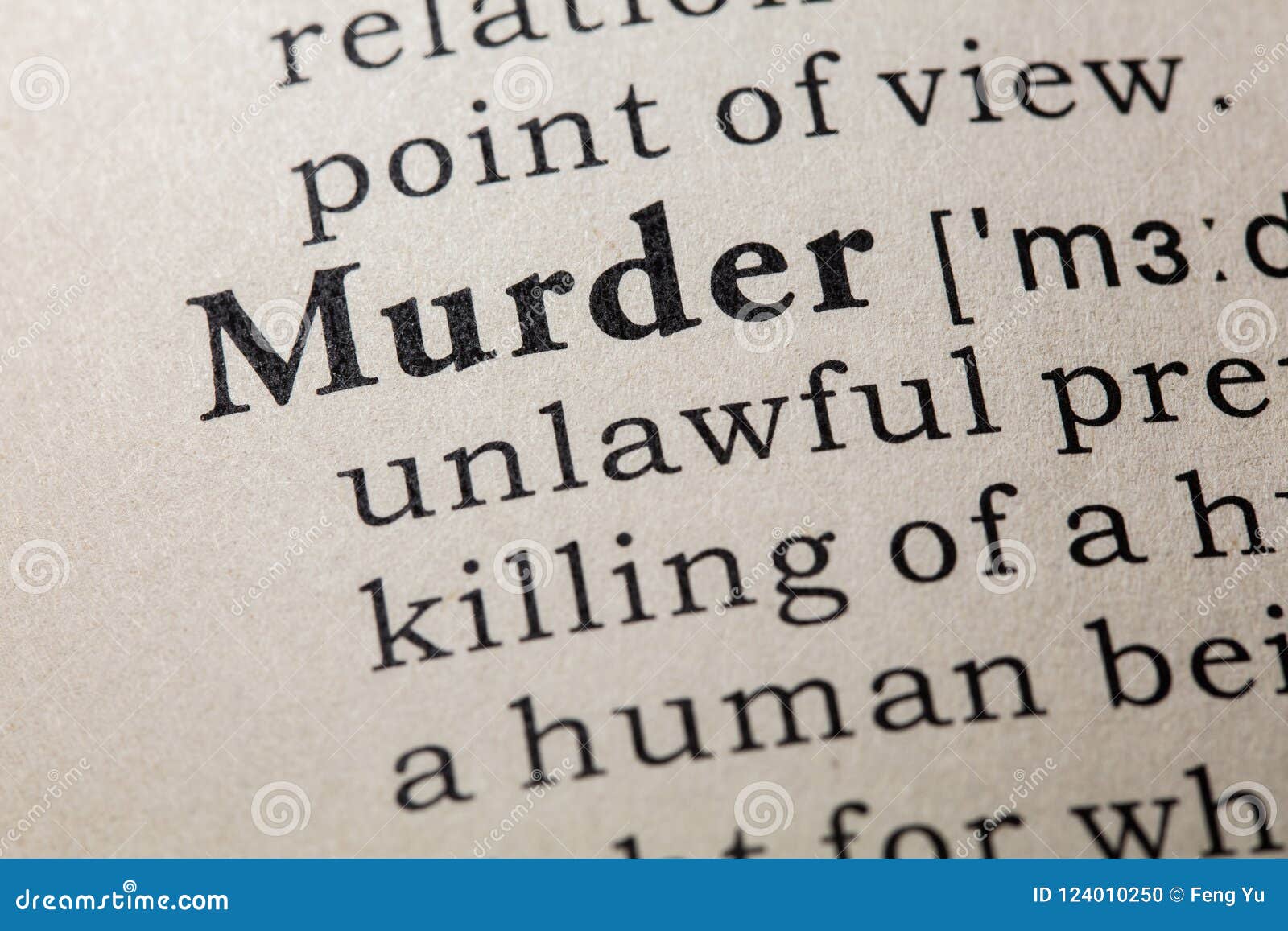 Definition of murder stock photo. Image of word, dictionary - 124010250
