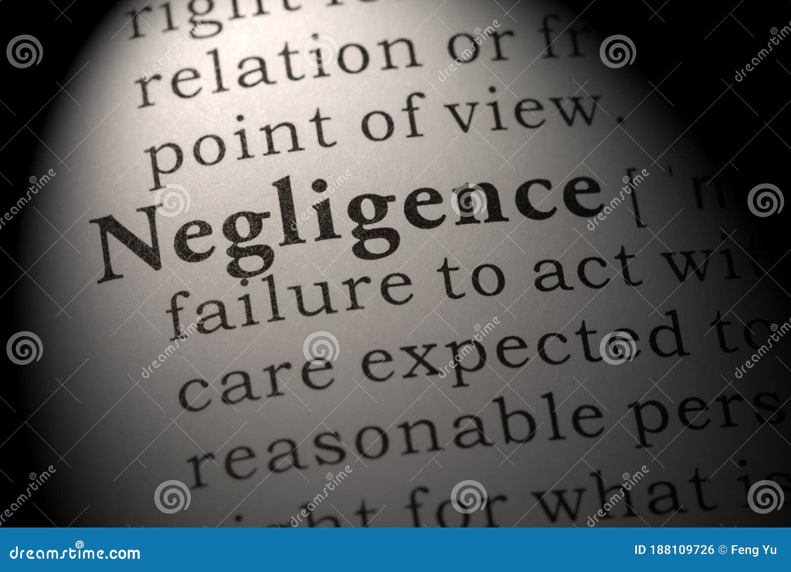 Definition of negligence stock photo. Image of carelessness - 188109726