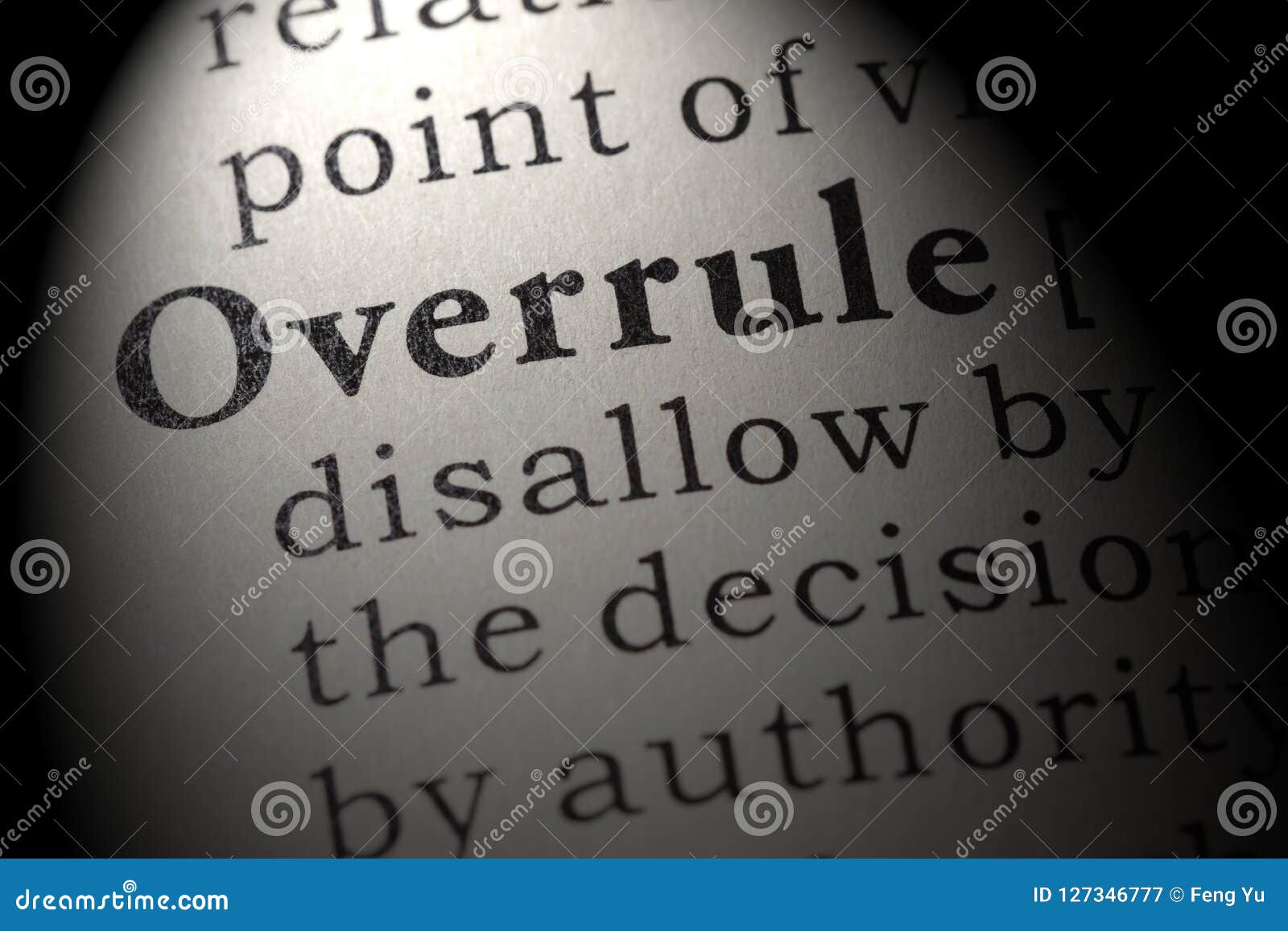 Definition of overrule stock image. Image of book, dictionary - 127346777