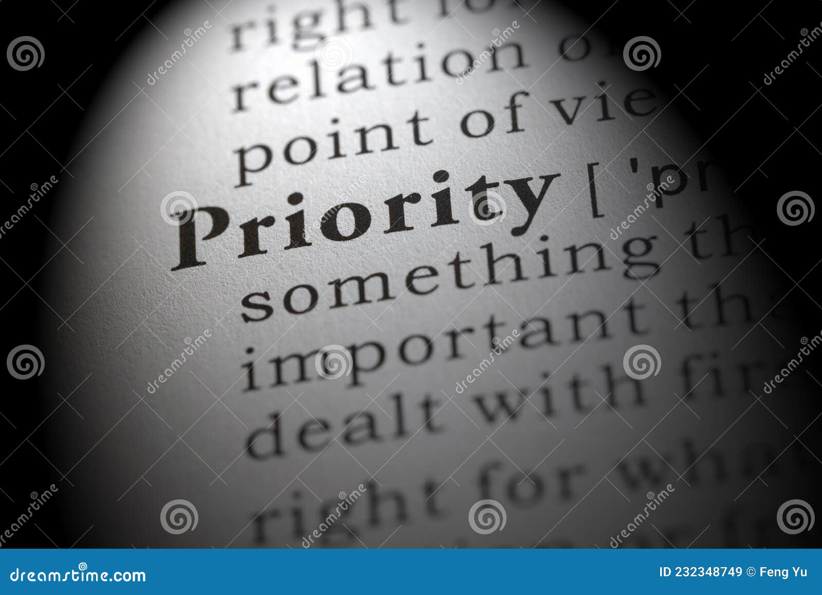 Definition of priority stock image. Image of book, word - 232348749