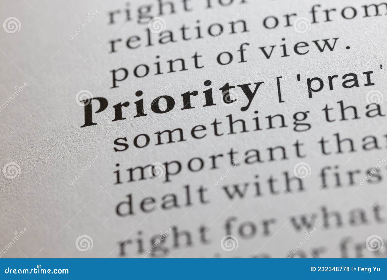 Definition of priority stock photo. Image of book, page - 232348778