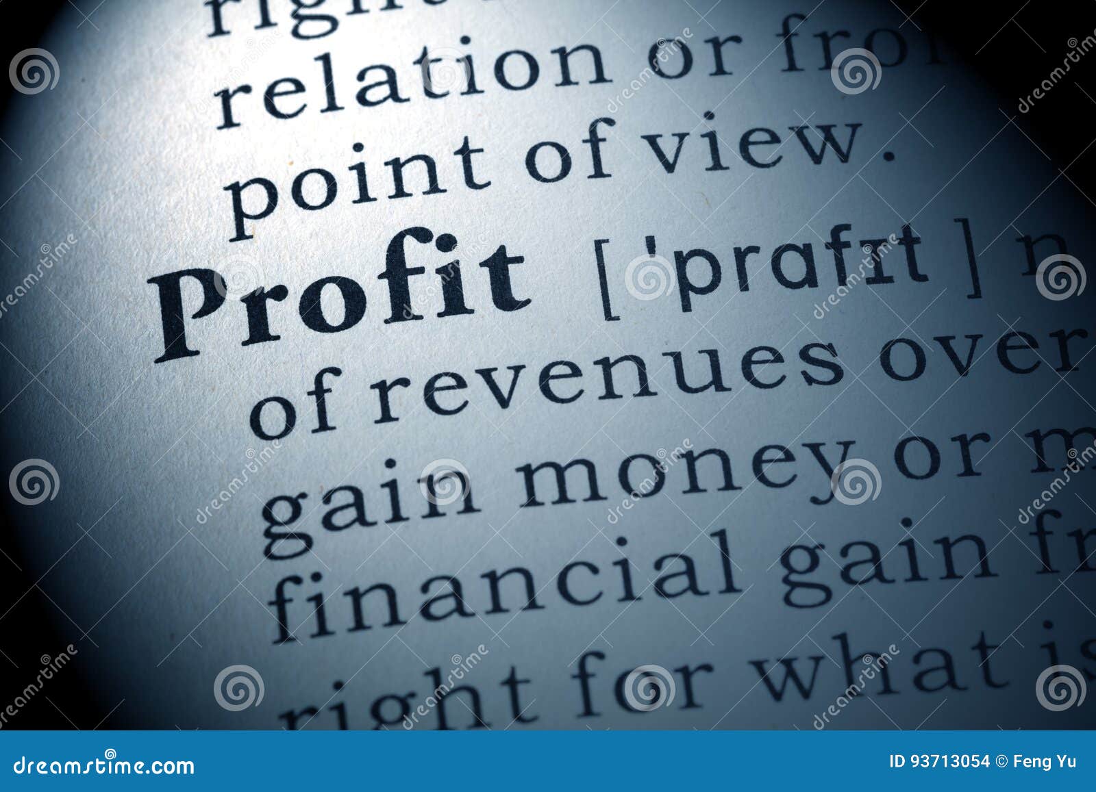 Definition of profit stock photo. Image of close, page - 93713054