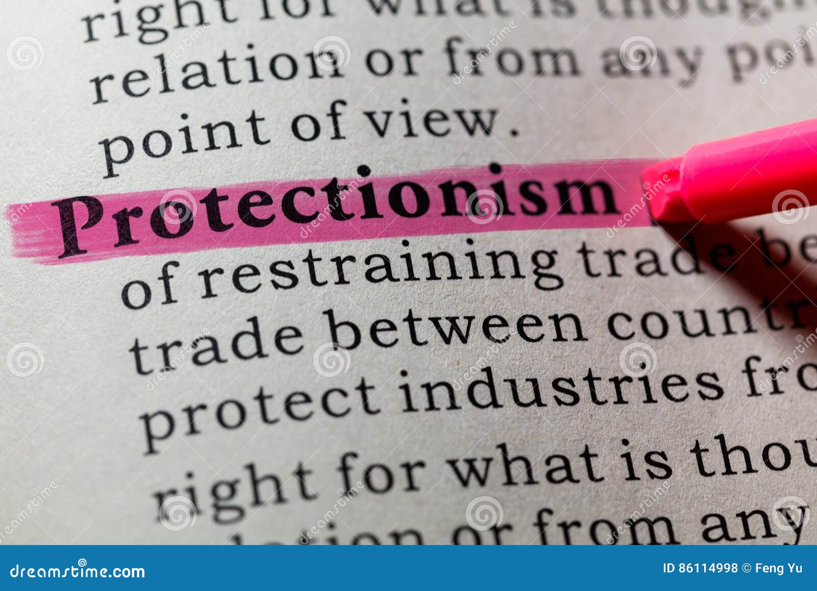 Definition of Protectionism Stock Photo - Image of definition, market ...