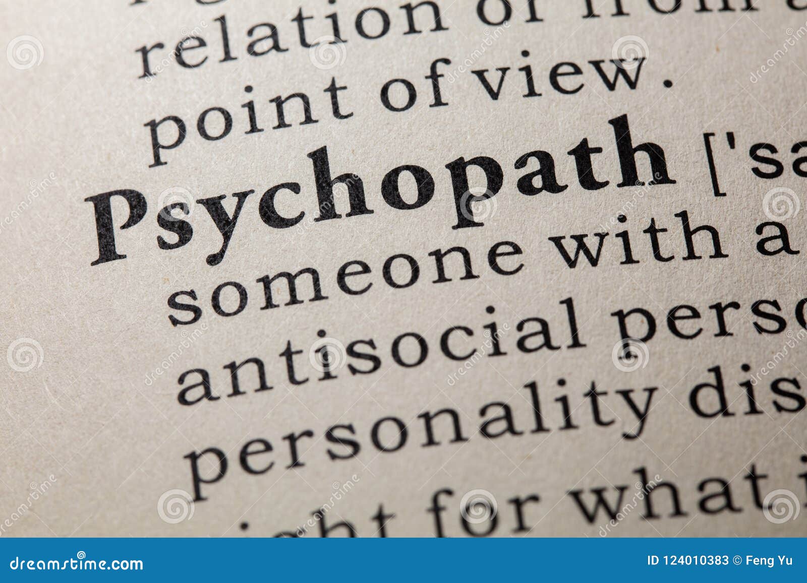 Definition of psychopath stock image. Image of dictionary - 124010383